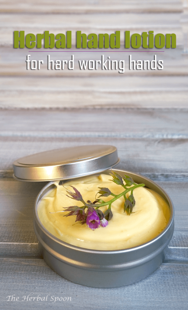 Herb infused homemade hand lotion for working hands - The Herbal Spoon